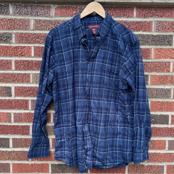 Covington | Shirts | Covington Dark Blue And White Plaid Collared ...